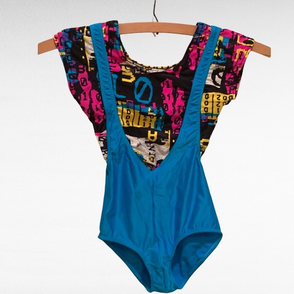 Costumes | 8s Flashdance Style Leotard Aerobics Fashion Faux Suspenders ...